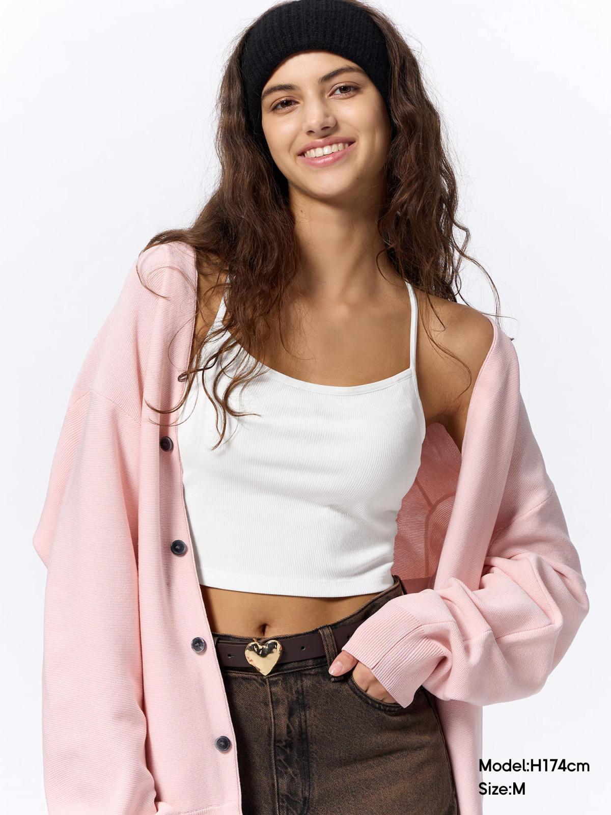 「Double Eyelet Belt、Bra-Feel 2Way Cropped Camisole」| GU的穿搭理念