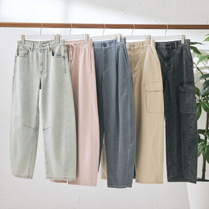 新色&スウェット素材が新登場！“バレルレッグパンツ”徹底解説｜GU TOPICS