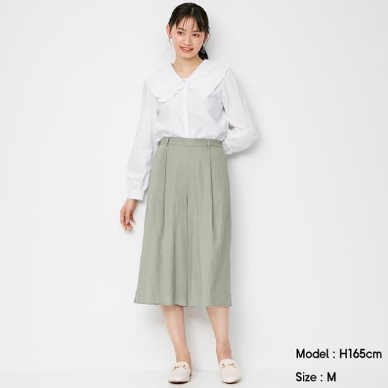 女裝 亞麻混紡五分寬褲OSQ | UQ 搜尋