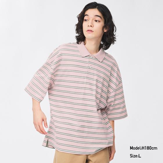 男裝 男女適穿-寬版純棉條紋POLO衫(5分袖)NT+E | UQ 搜尋