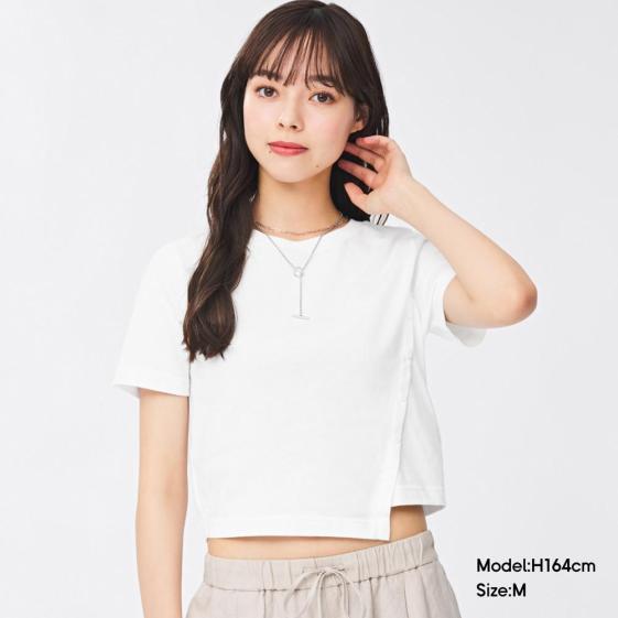 女裝 不規則排釦設計下擺純棉迷你T恤(短袖)OSB+EC | UQ 搜尋
