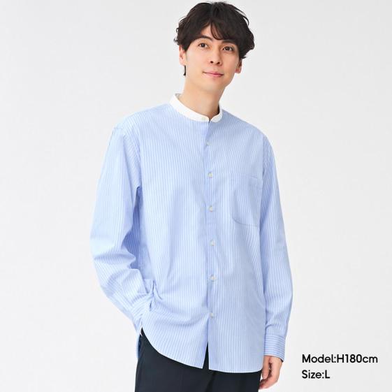 男裝 網路獨家-跳色立領設計直紋寬鬆襯衫(長袖)SW+E | UNIQLO 比價 | UQ 搜尋