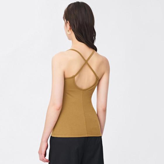 女裝 Bra-Feel附罩杯肩帶後交叉削肩細肩帶背心 | UQ 搜尋