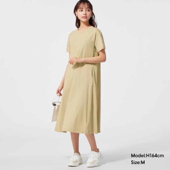 女裝 荷葉連身中長裙(短袖)OSB+EC | UQ 搜尋
