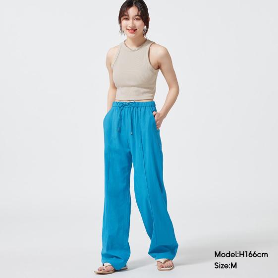 女裝 網路獨家-亞麻混紡輕便褲+EC(褲長稍長:80cm) | UQ 搜尋