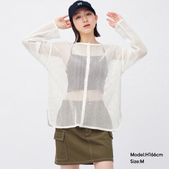 GU的2WAY網眼編織開襟外套(長袖)YT+E | StyleHint