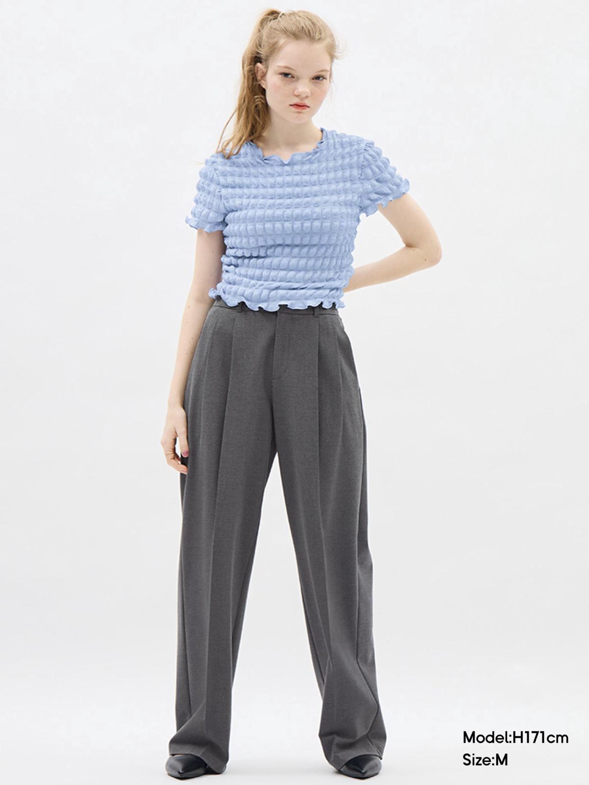 女裝 網路獨家-打摺寬褲+EC(褲長稍長:80cm) | UQ 搜尋