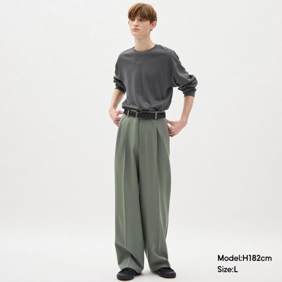 男裝 網路獨家-超寬版直筒褲+EC(褲長稍長79cm) | UQ 搜尋