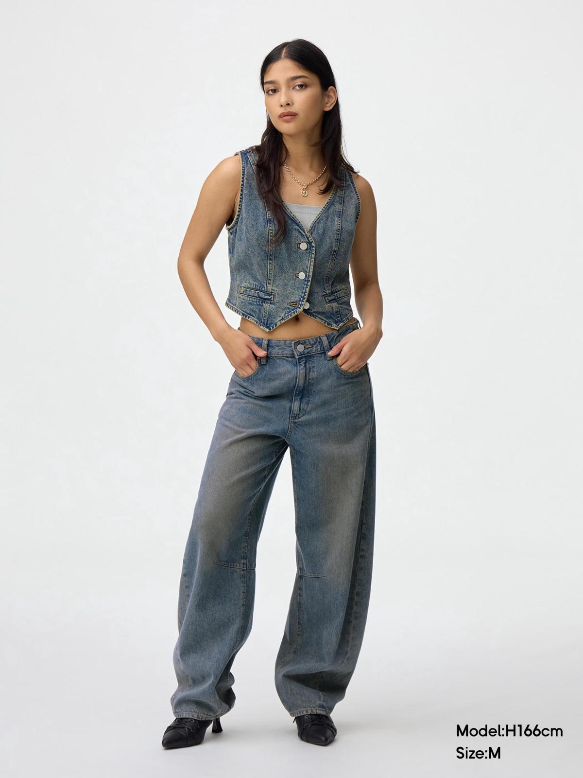 女裝 barrel leg錐形牛仔褲(褲長標準71～75cm) | UQ 搜尋