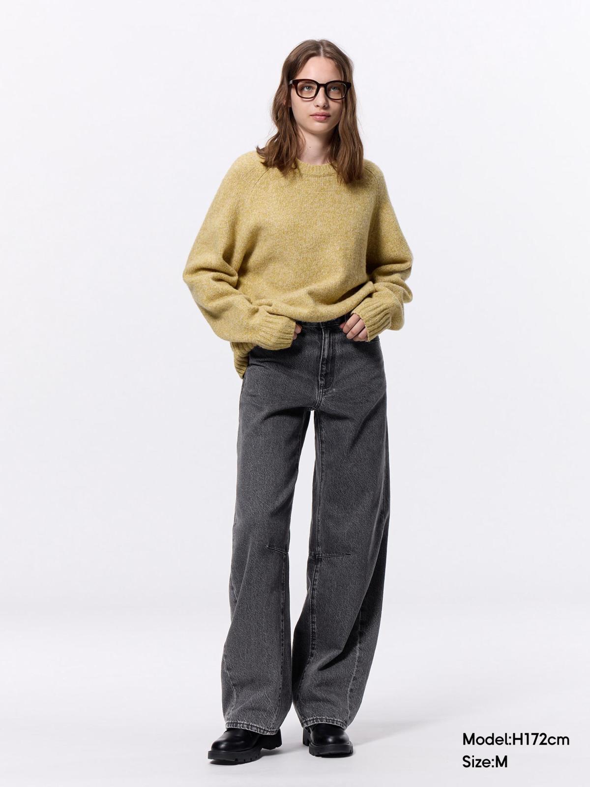 女裝 網路獨家-barrel leg錐形牛仔褲(褲長稍長:81cm) | UQ 搜尋