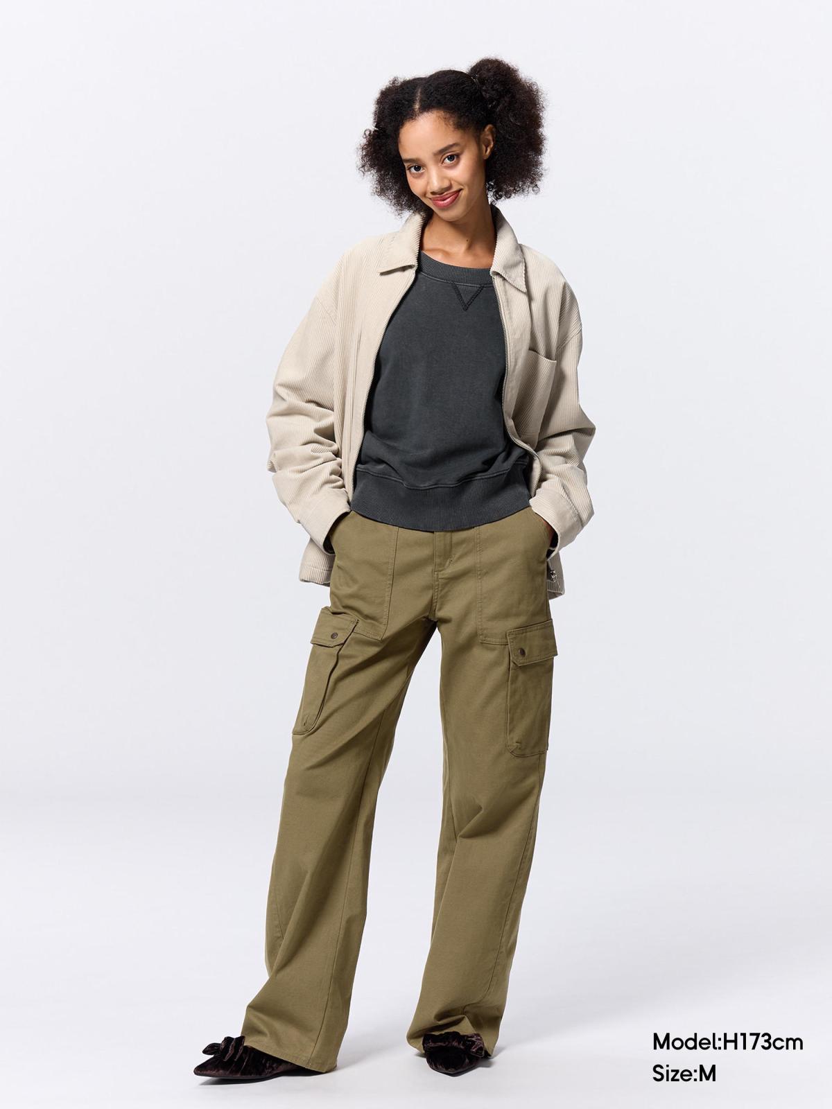 女裝 網路獨家-barrel leg錐形工作褲+EC(褲長稍長:81cm) | UQ 搜尋