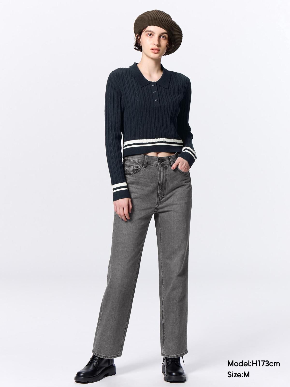 女裝 高腰直筒牛仔褲(褲長標準:70～74cm) | UQ 搜尋