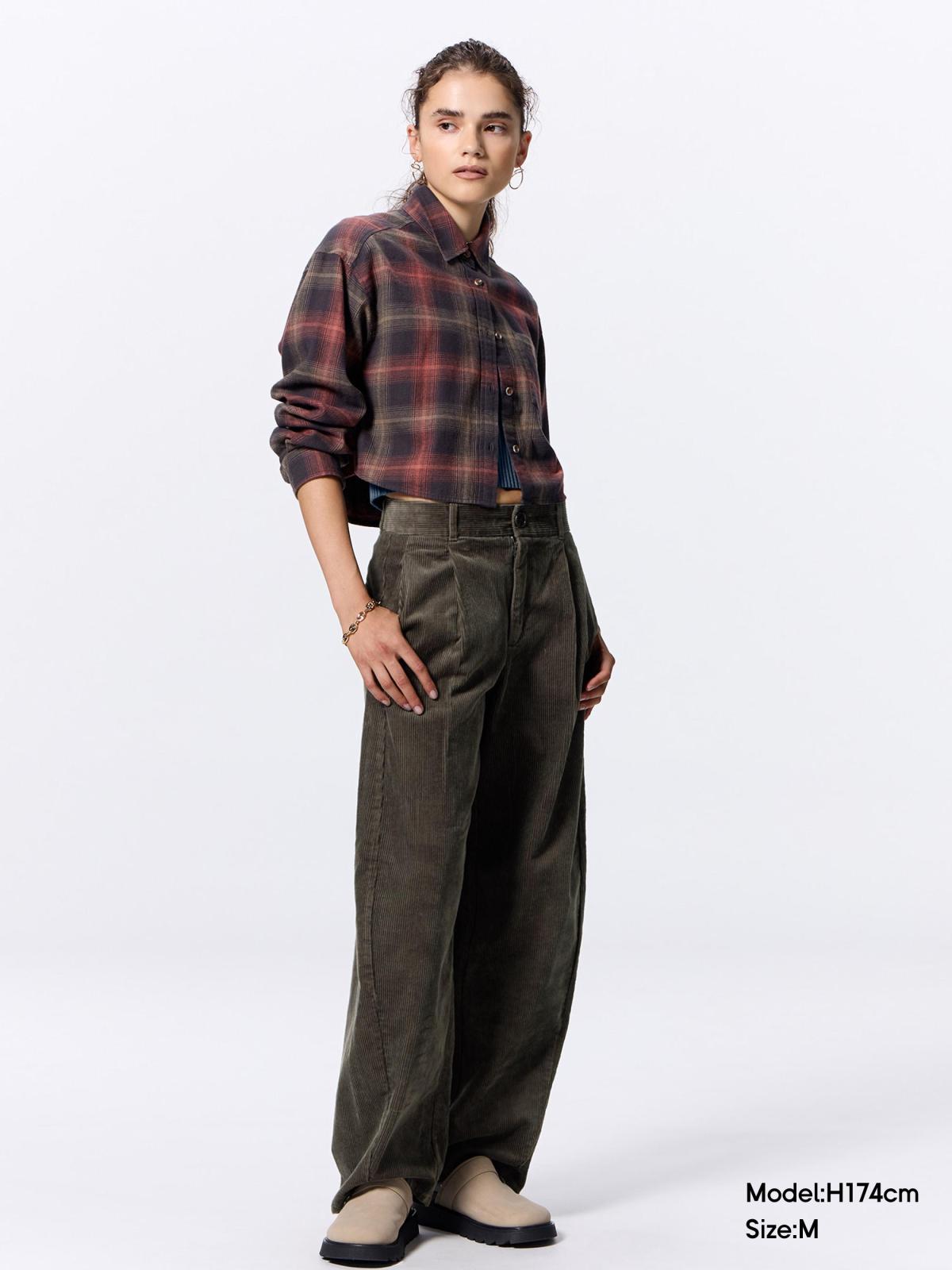 女裝 燈芯絨barrel leg錐形褲(褲長標準:71～75cm)(成套穿搭推薦) | UQ 搜尋