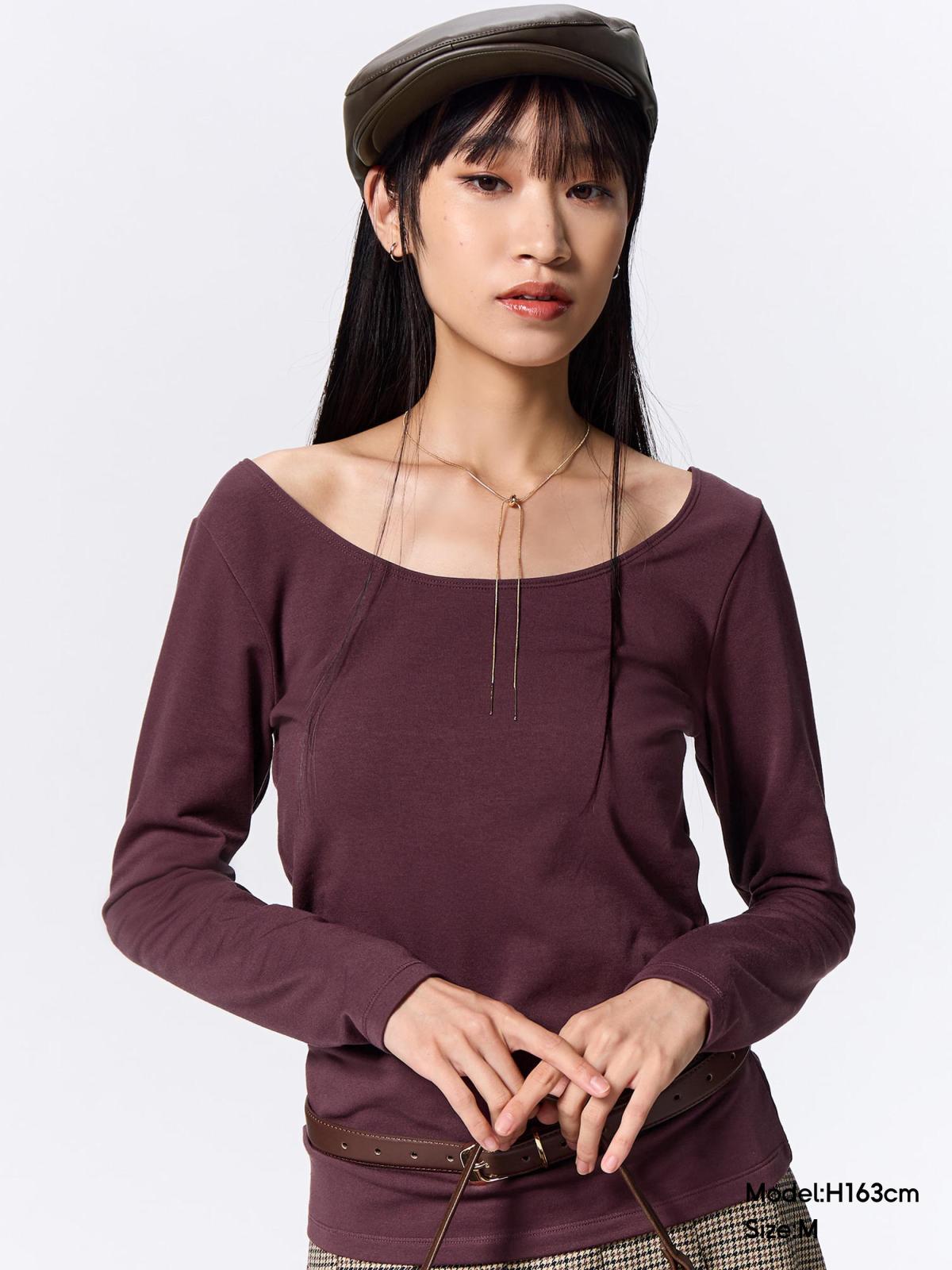 女裝 網路獨家-STYLE-HEAT extra寬領上衣長袖 | UQ 搜尋