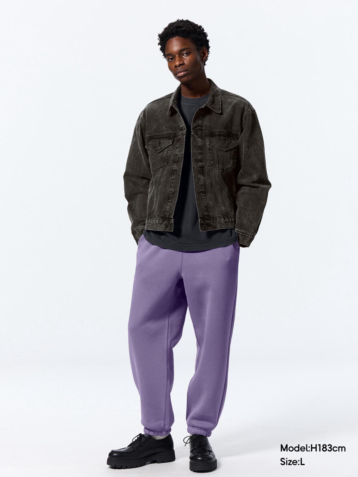 「男女適穿-Heavy Weight重磅內刷毛 休閒寬版輕便褲(褲長標準69～73cm)(成套穿搭推薦)、男女適穿-Cozy Melton麥爾登立領大衣」的穿搭靈感 | GU