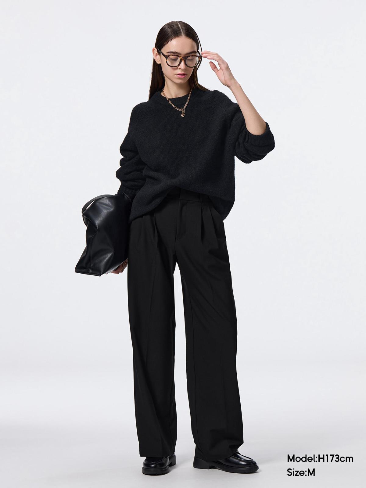 女裝 網路獨家-打褶寬褲(褲長稍長80cm)+EC | UQ 搜尋