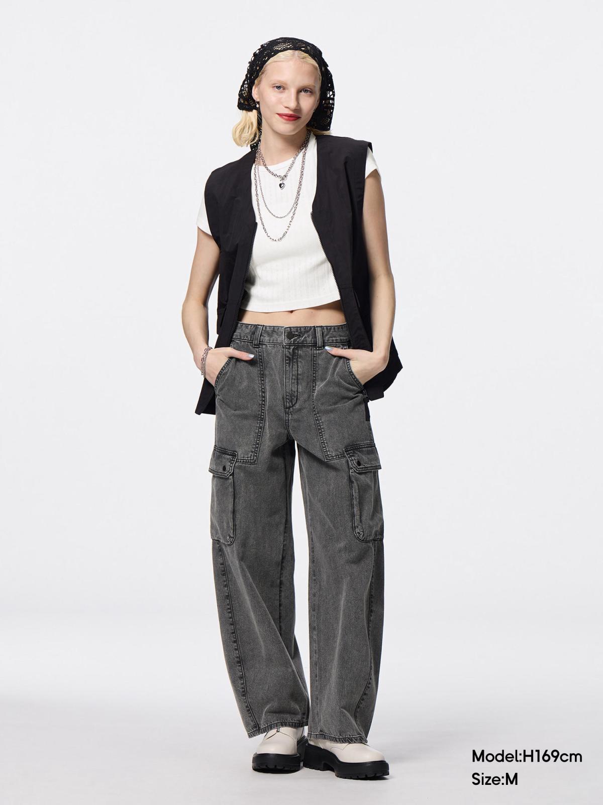 女裝 Barrel leg錐形工作牛仔褲OSQ | UQ 搜尋