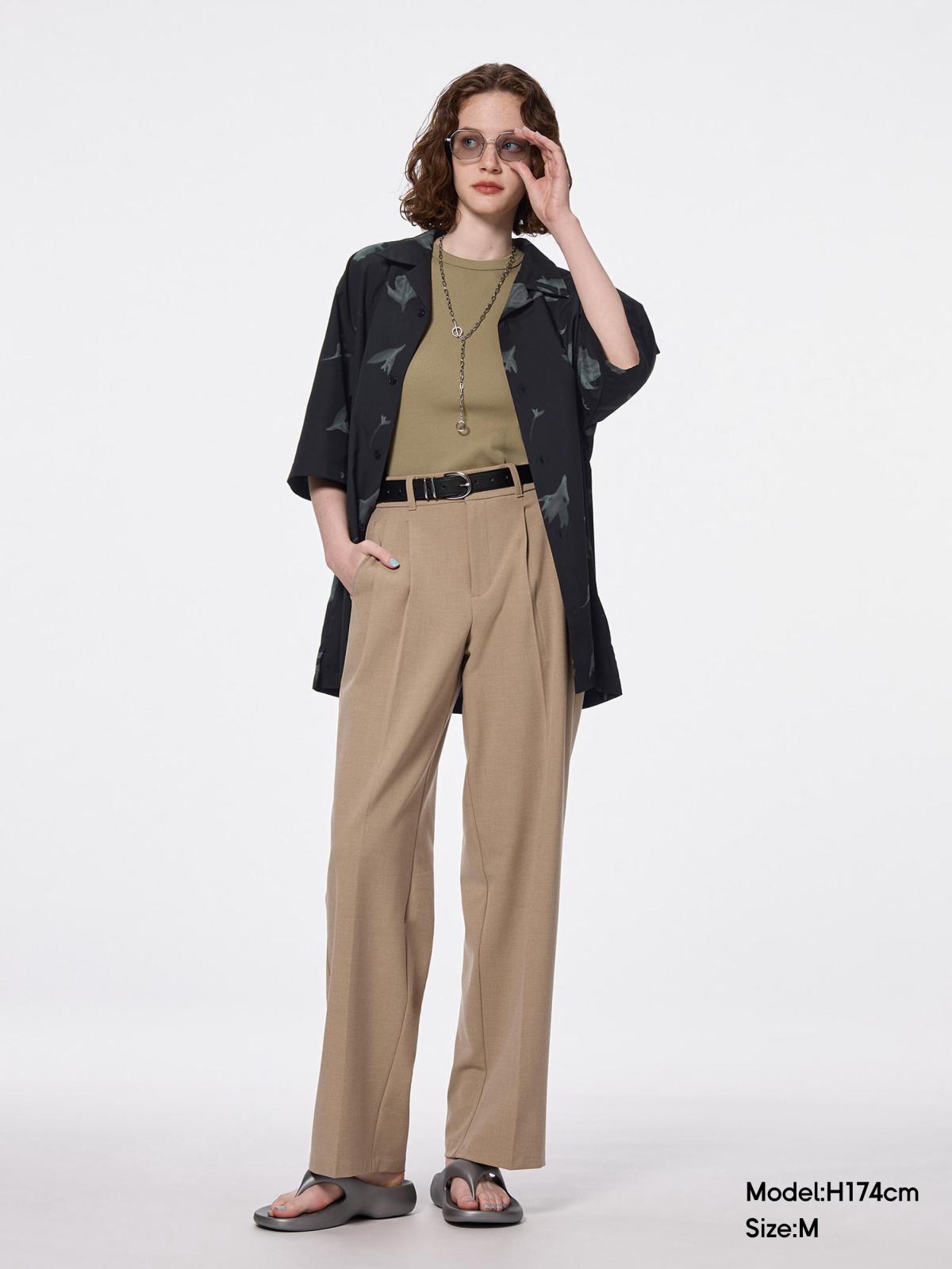 女裝 網路獨家-打褶寬褲(褲長稍長80cm)+EC | UQ 搜尋