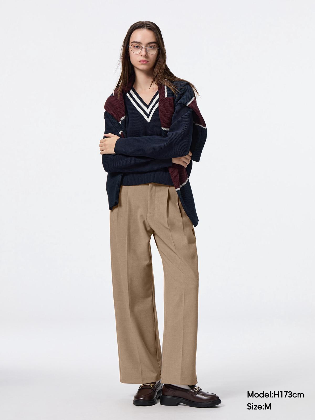 女裝 打褶寬褲(褲長標準70-74cm) | UQ 搜尋