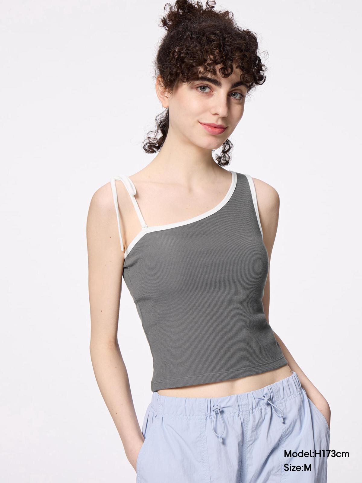 女裝 bra-feel單肩短版坦克背心 (單肩帶可拆) | UQ 搜尋