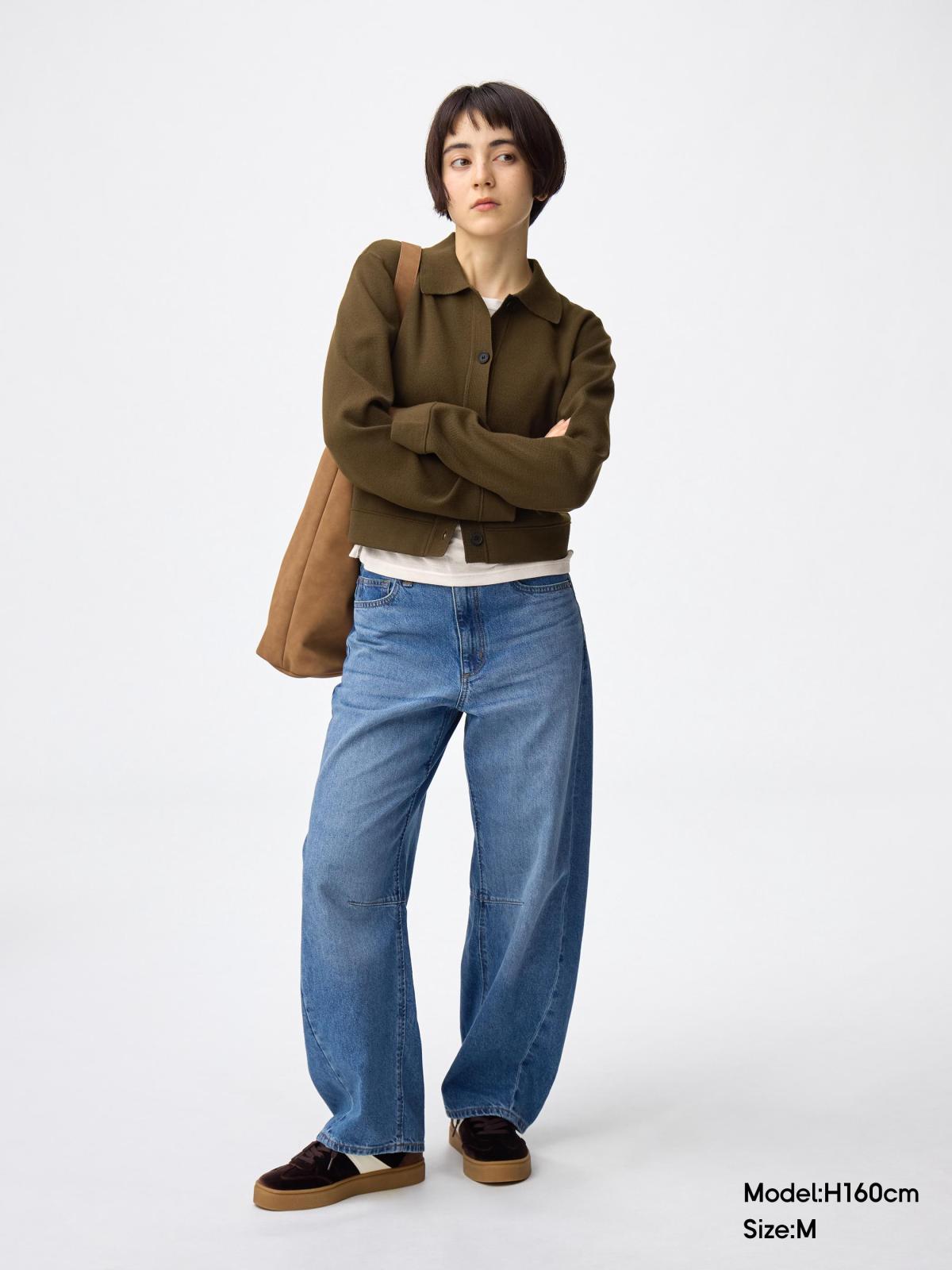 女裝 網路獨家 barrel leg錐形牛仔褲(褲長稍短68cm) | UQ 搜尋