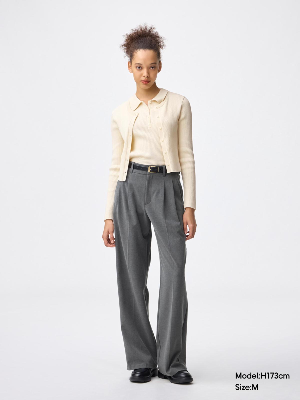 女裝 網路獨家 打褶寬褲(褲長稍長80cm) | UQ 搜尋