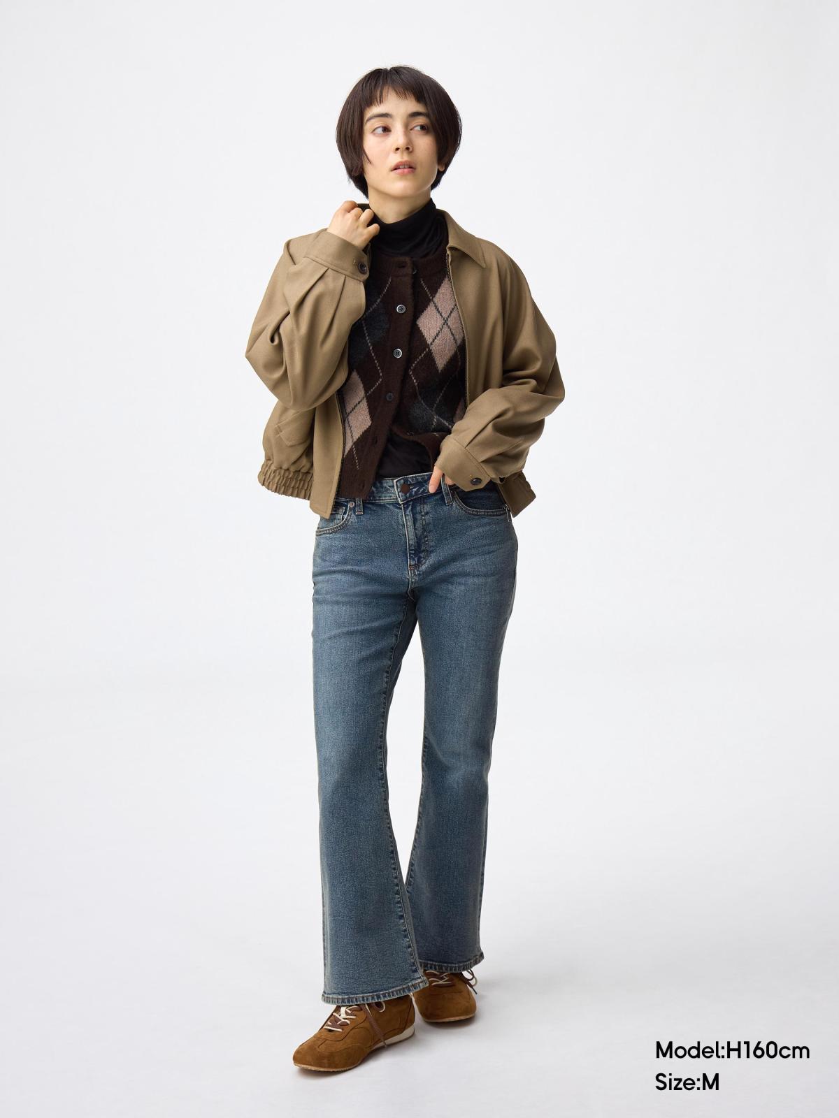 女裝 網路獨家 合身喇叭牛仔褲(褲長稍短68cm) 的 StyleHint 網友穿搭靈感 | UQ 搜尋