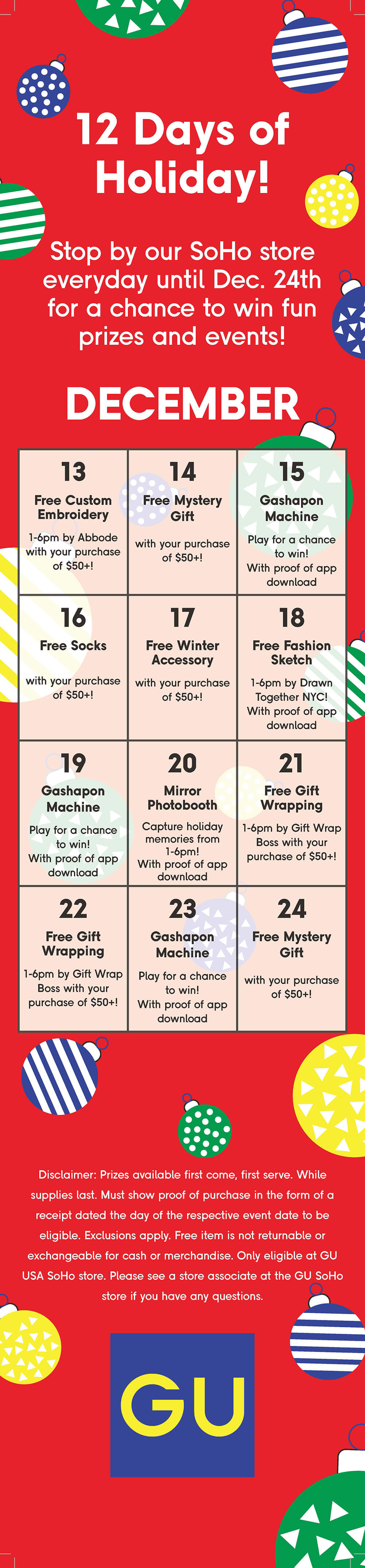 GU | 12 Days of Holiday!